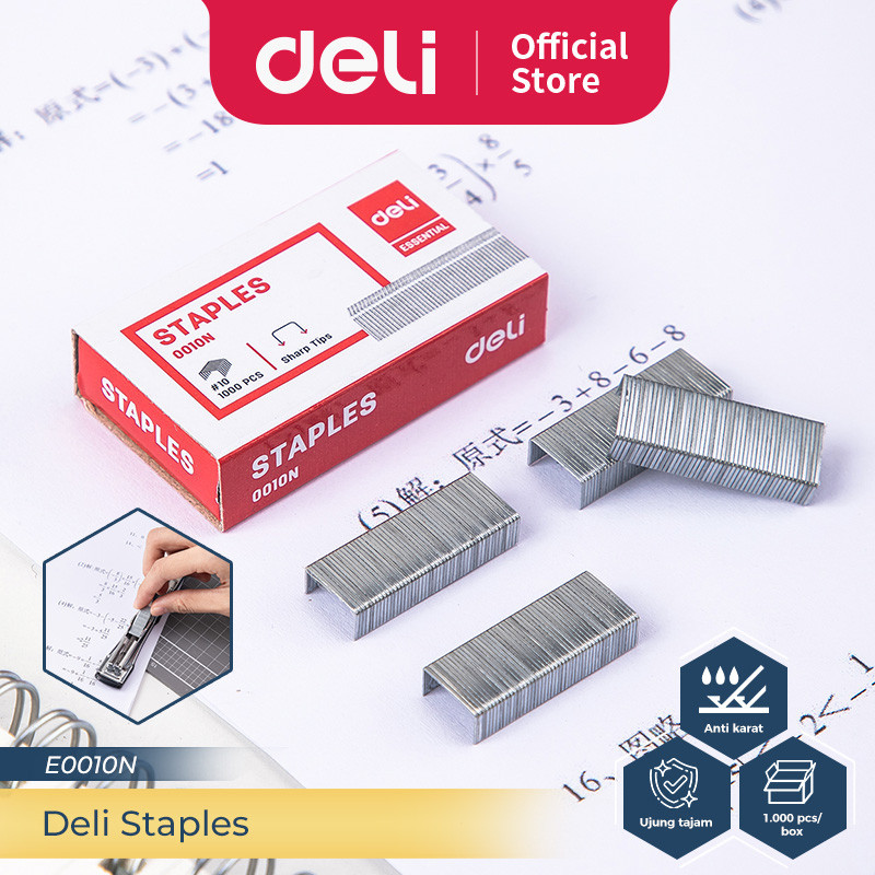 Jual Deli Staples Refill / Isi Staples Ukuran 10#/12# Anti Karat E0010N ...