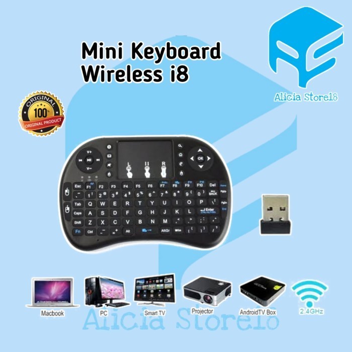 Jual MINI KEYBOARD WIRELESS I8 2.4G HANDHELD KEYBOARD FOR PC ANDROID TV ...