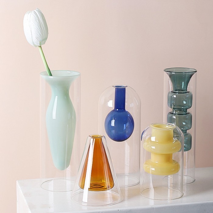 Jual Vas Bunga Kaca Aesthetic Viola / Viola Vase Glass Colorful ...