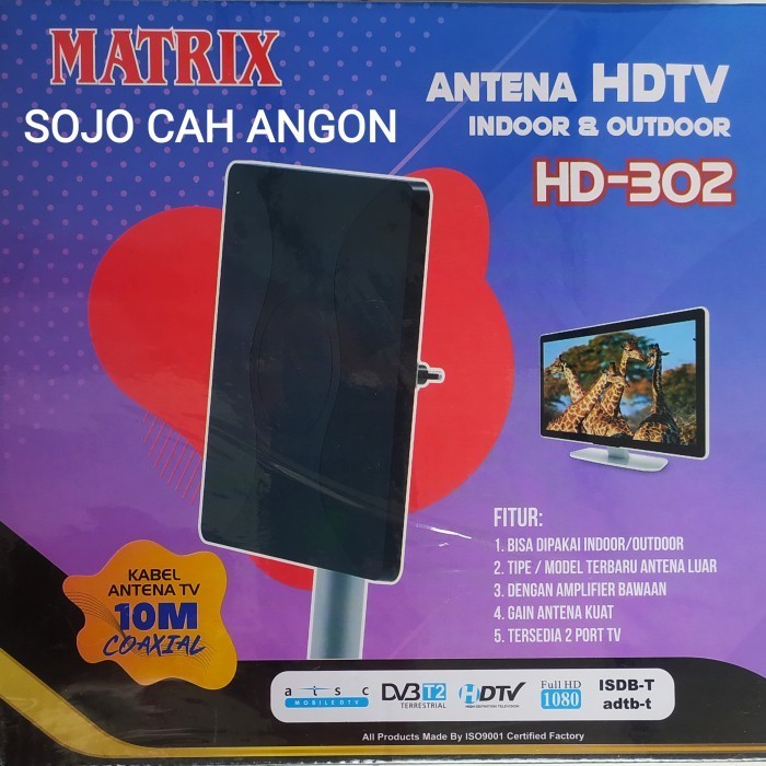Jual antena tv digital matrix hd 302 dvb t2 bisa luar dalam indoor outdoor | Shopee Indonesia