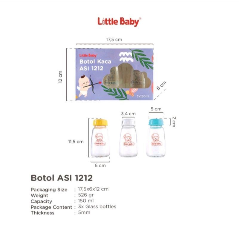 Jual ISI 3 - LITTLE BABY BOTOL KACA ASI 150ML | Shopee Indonesia