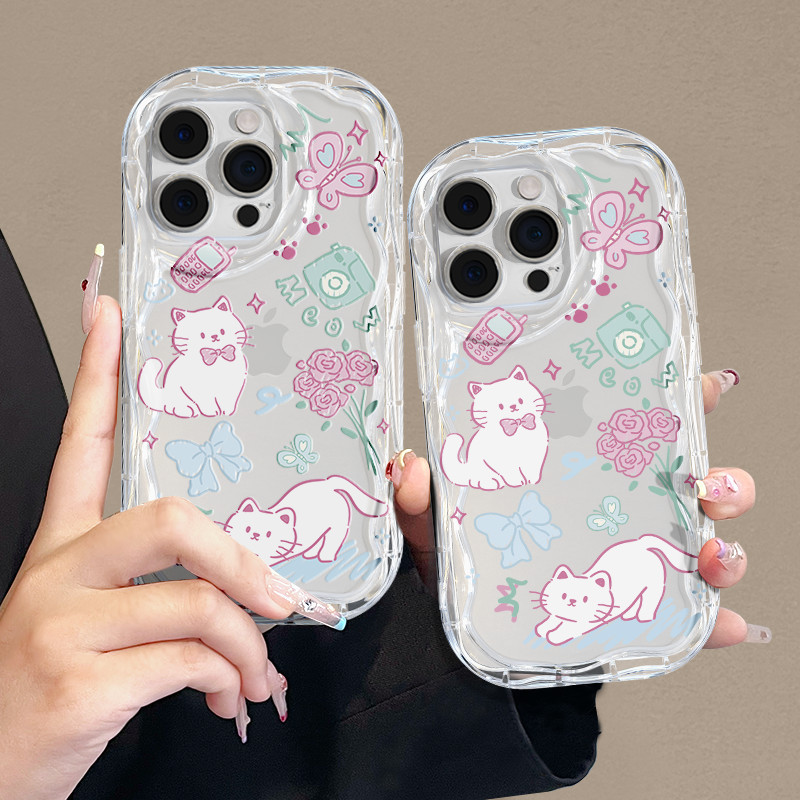 Jual Pink Line Cat Soft Case Samsung A14 A54 A52 A51 A24 Case for Samsung A03 A04 A04E A10 A11 ...