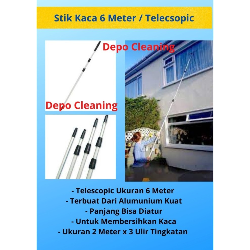 Jual Stick Alumunium 6 Meter (Telescopic 2M X 3 Step) | Shopee Indonesia