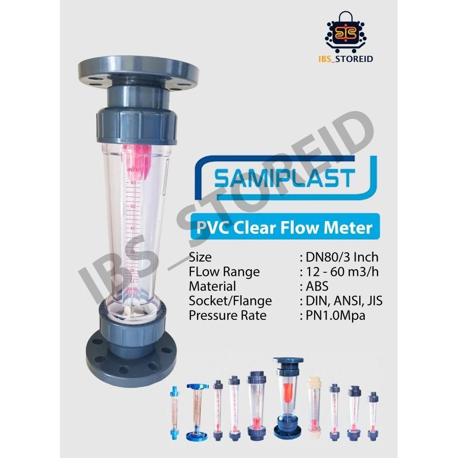 Jual Rotameter Flow Meter Pvc Flange 3 Inch S 12-60 M3/H Samiplast ...