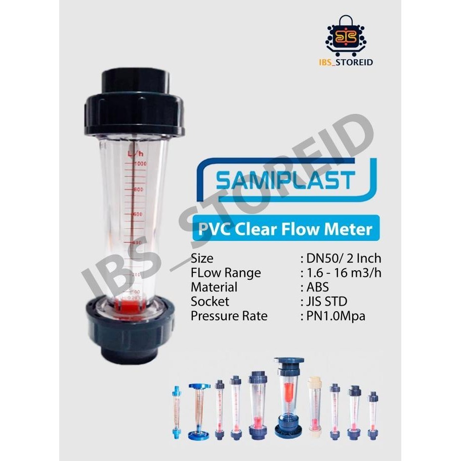Jual Rotameter Flow Meter Pvc S 1.6-16 M3/H Size Dn50 2 Inch Jis ...