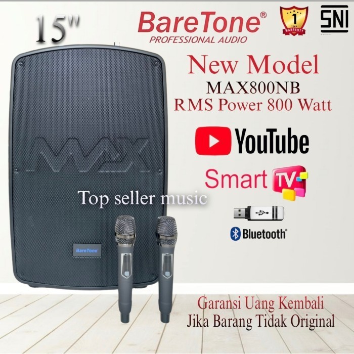 Jual Baretone Max15Nb Speaker 15 Inch Portable Rms 800 Watt ( New Model ...