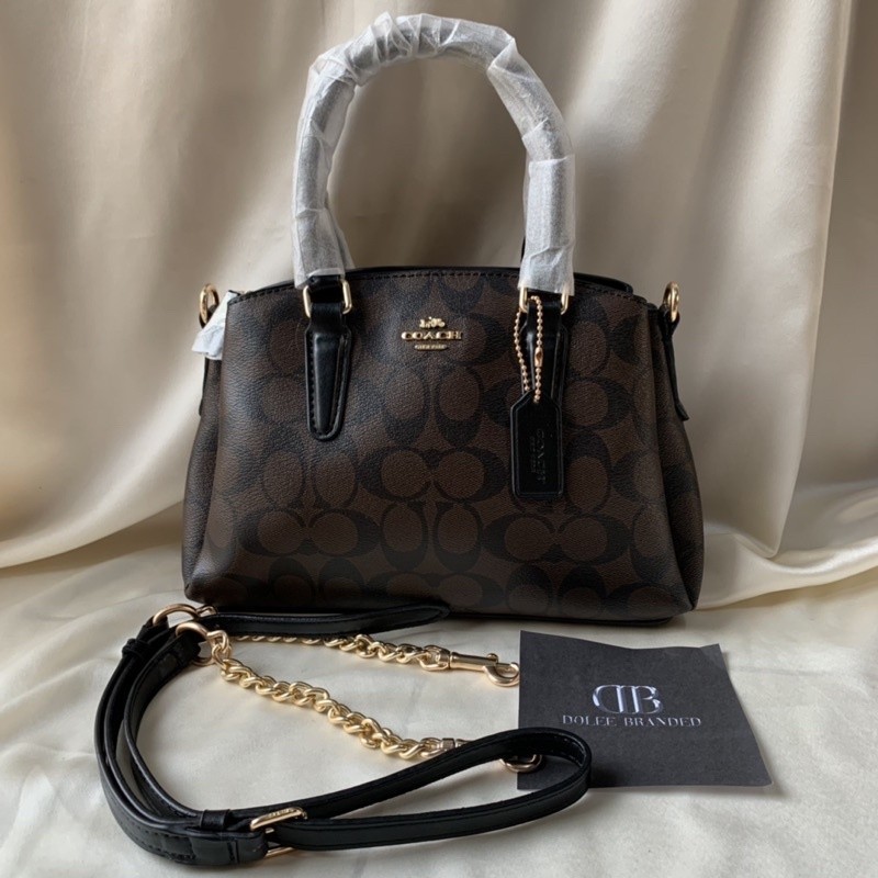 Jual Coach Mini Sage Carryall In Signature Canvas Brown Black (F29434 ...