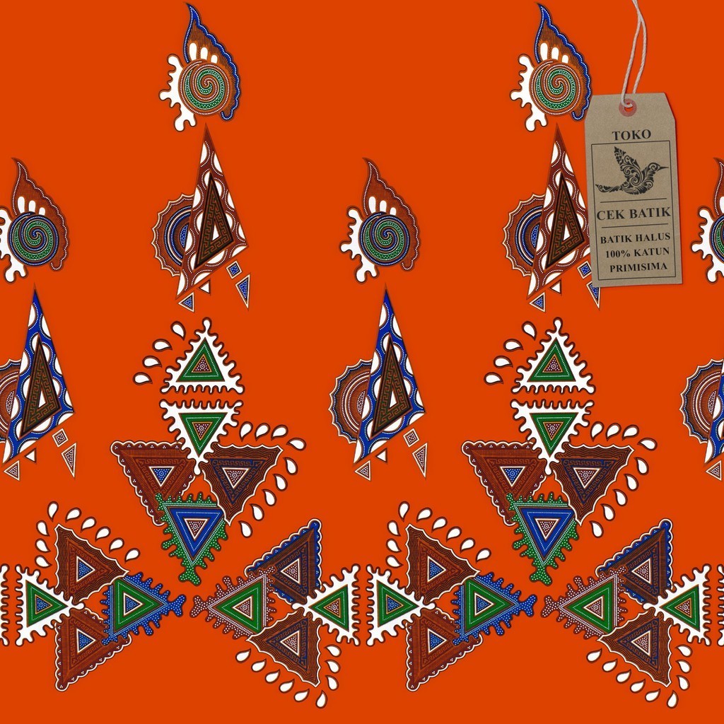 Jual Kain Batik - Motif Siput Unik Warna (Orange) | Shopee Indonesia
