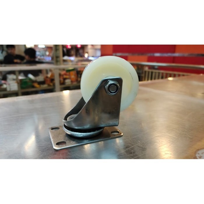 Jual RODA TROLI / TROLLEY / TROLI NILON STAINLESS OSAKA 3" PLAT HIDUP ...