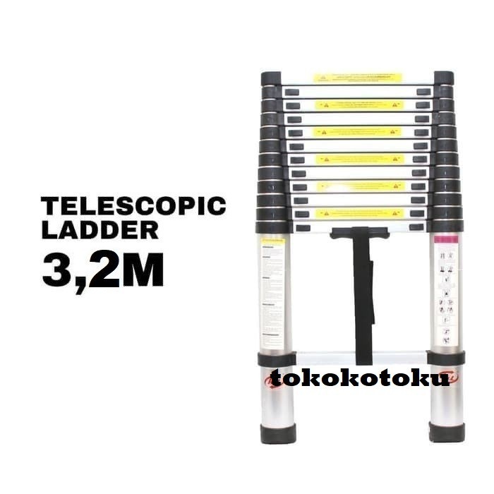 Jual TANGGA TELESKOPIK 3 M SINGLE TELESCOPIC LADDER 3 .2 METER ...