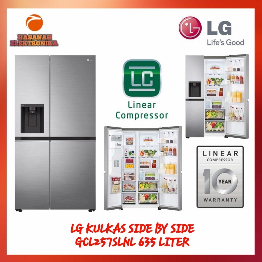 Jual LG KULKAS SIDE BY SIDE GCL257SLNL 635 LITER LINEAR INVERTER ...