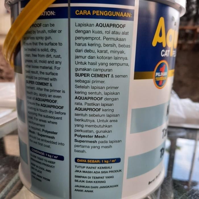 Jual AQUAPROOF CAT PELAPIS ANTI BOCOR 5KG (WARNA) | Shopee Indonesia