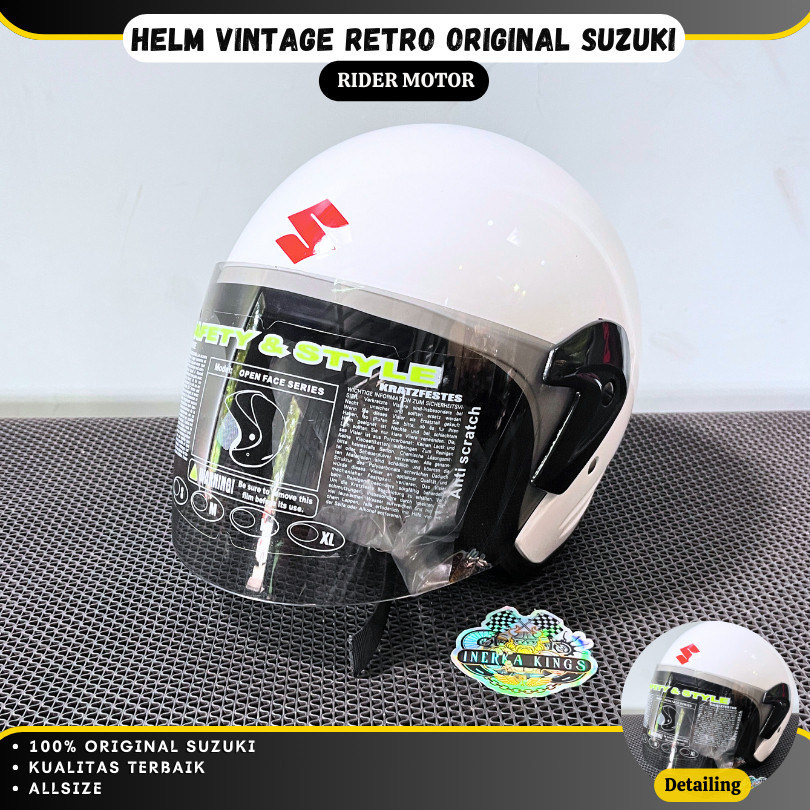 Jual Helm Half Face ORIGINAL SUZUKI Jadul Vintage Putih NOS | Shopee ...