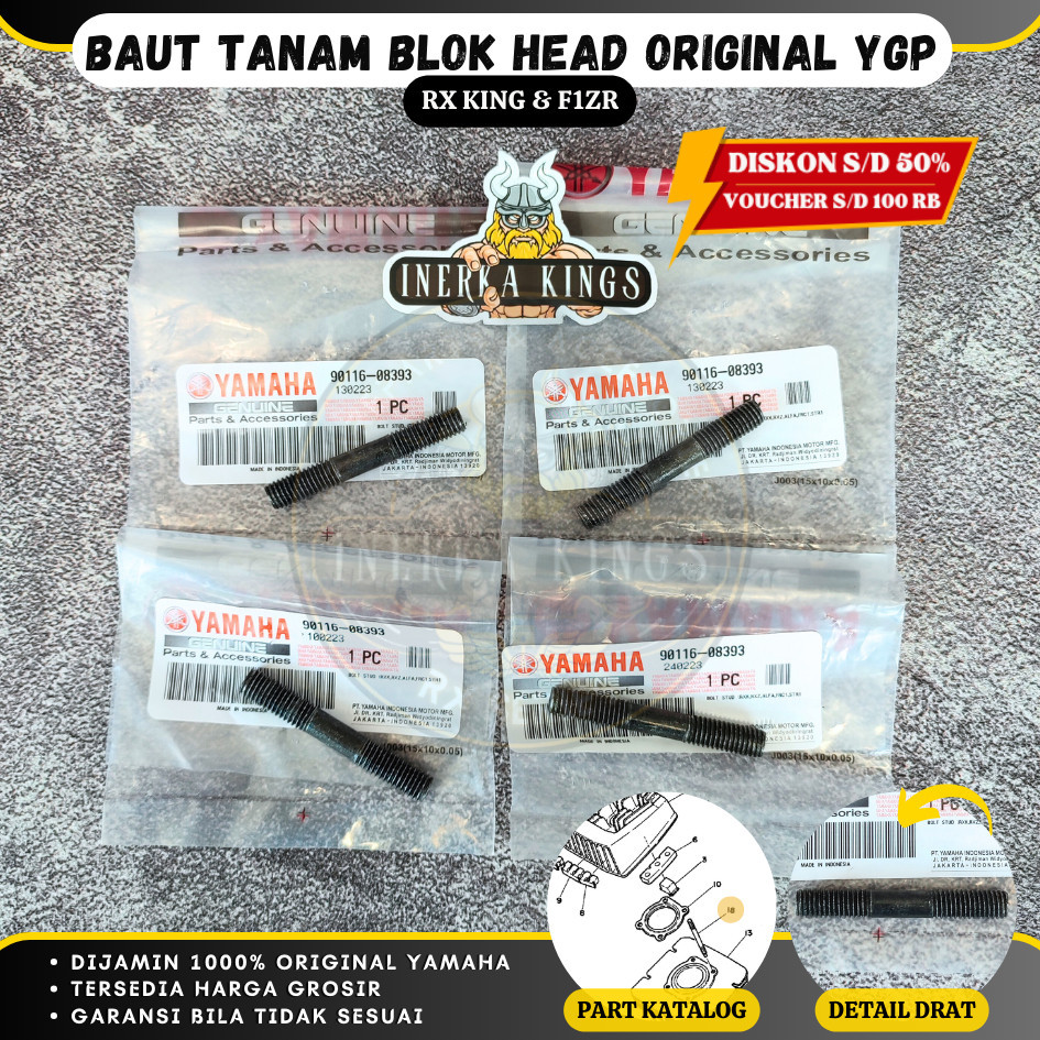 Jual Baut Tanam Boring Silinder Blok Head Rx King Rxk F1zr FizR Force 1 ...