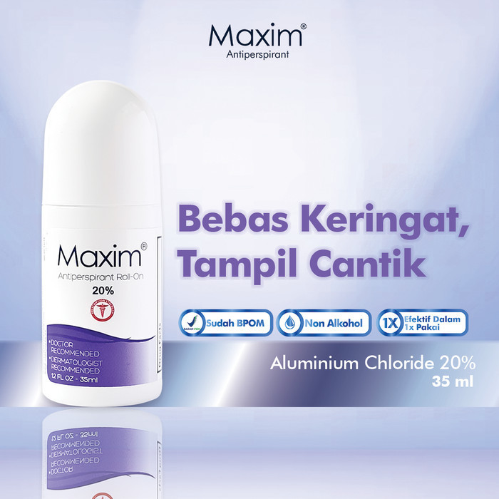 Jual Maxim Antiperspirant Deodorant Roll On 15% Keringat Wajah 35ml ...