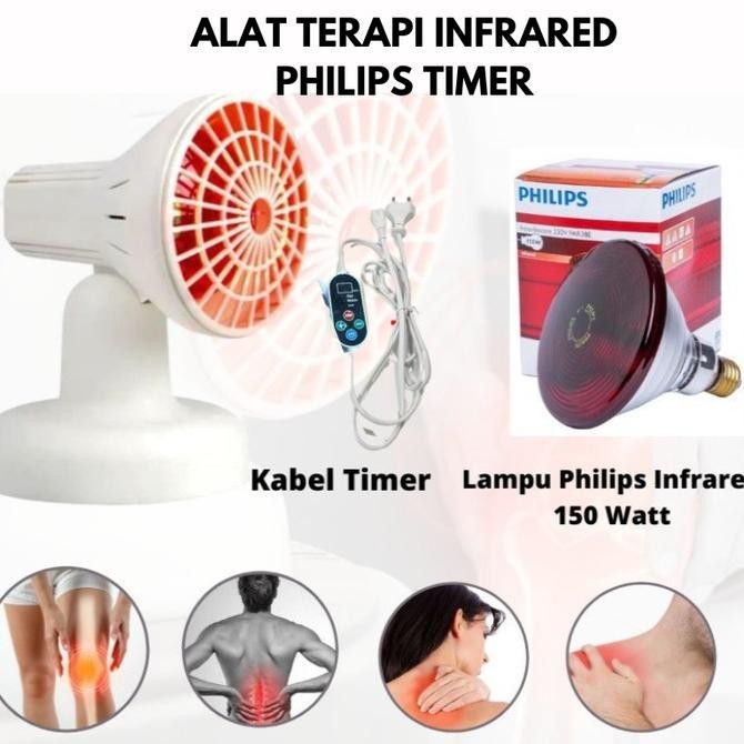 Jual Lampu Terapi Infra Merah 150 watt Alat infrared + Lampu Philips ...