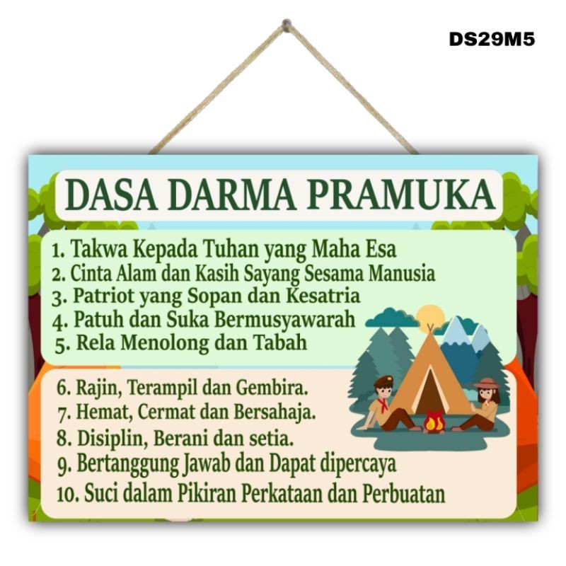 Jual Hiasan dinding Poster DASA DARMA PRAMUKA gantungan dinding edukasi ...