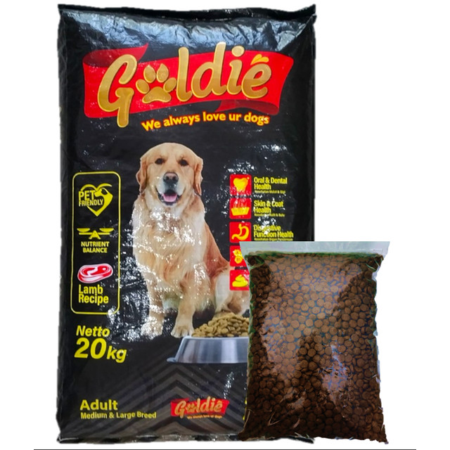 Jual GOLDIE Dog Food Repack 400 Gr - Makanan Anjing | Shopee Indonesia