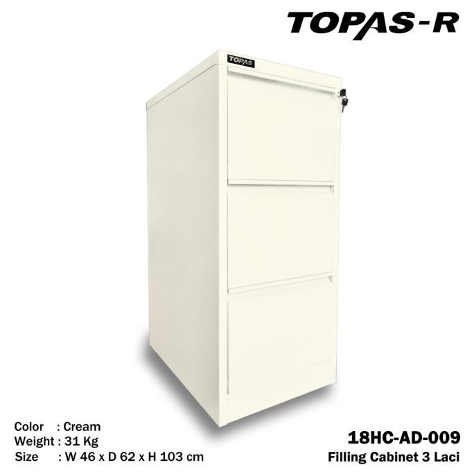 Jual Lemari Kantor Besi File Arsip 3 Laci Drawer Filling Cabinet ...