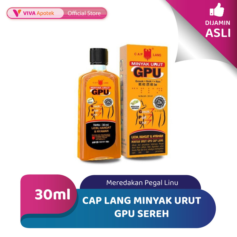 Jual Cap Lang Minyak Urut GPU Sereh untuk Meredakan Pegal Linu (30 ml ...