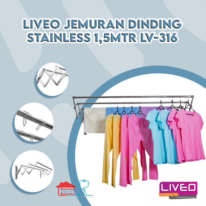 Jual Liveo Jemuran Dinding Lipat Alumunium Liveo Lv-368 | Shopee Indonesia
