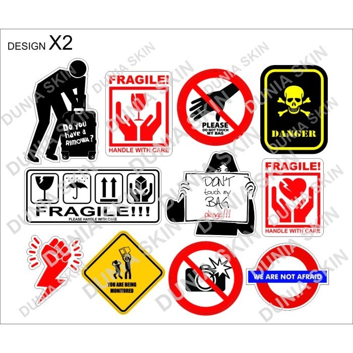 Jual Travel Label / Sticker Koper Rimowa Design X2 Fragile Travel Logo ...