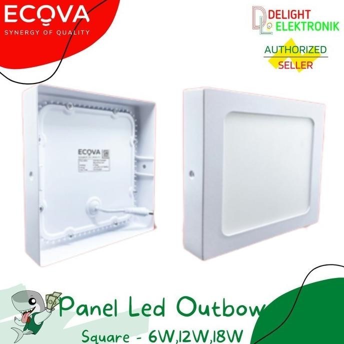 Jual Downlight LED Ecova 12 Watt Kotak Outbow 3000k/4000k/6500k ...