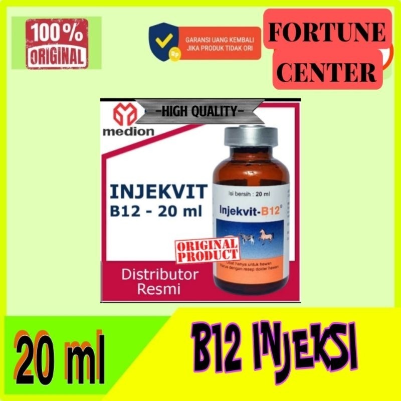 Jual INJEKVIT B12 PLUS ALAT SUNTIK UK 20 ML VITAMIN AYAM KUCING SAPI ...
