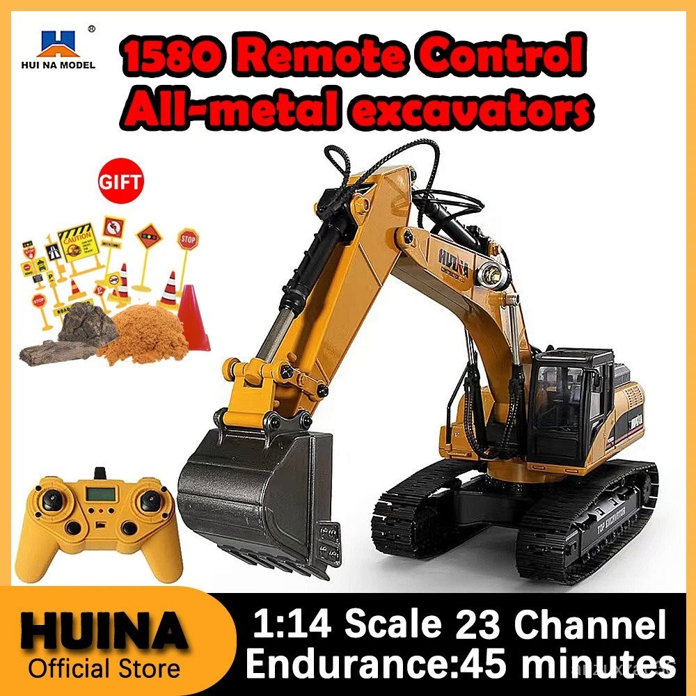 Jual HUINA Mainan Anak-anak Mobil Listrik Rc Ekskavator Rc Logam Penuh ...