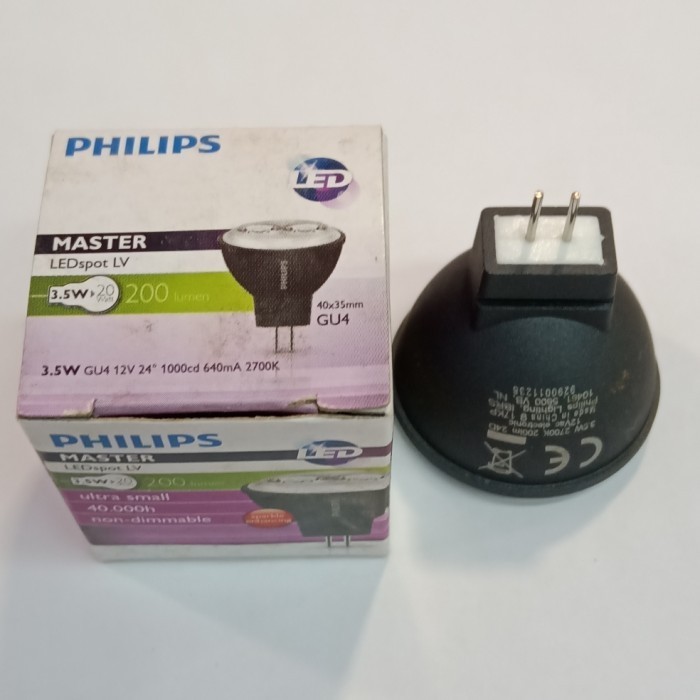 Jual Lampu Philips Master LEDspotLV 3.5Watt 827 MR11 GU4 24D Warm White ...