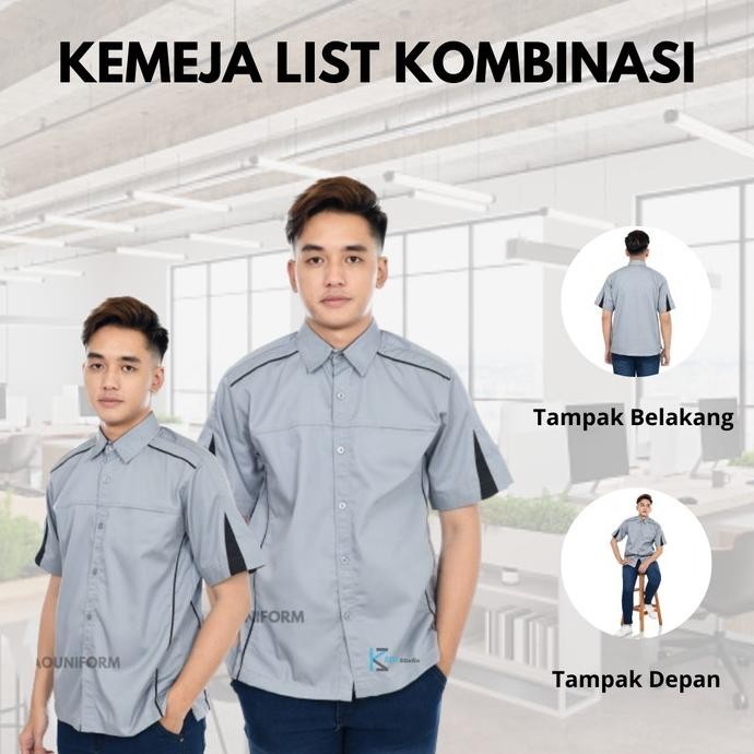 Jual Kemeja Kerja Uniform/Seragam Casual Pria Lengan Pendek/Seragam Pns ...