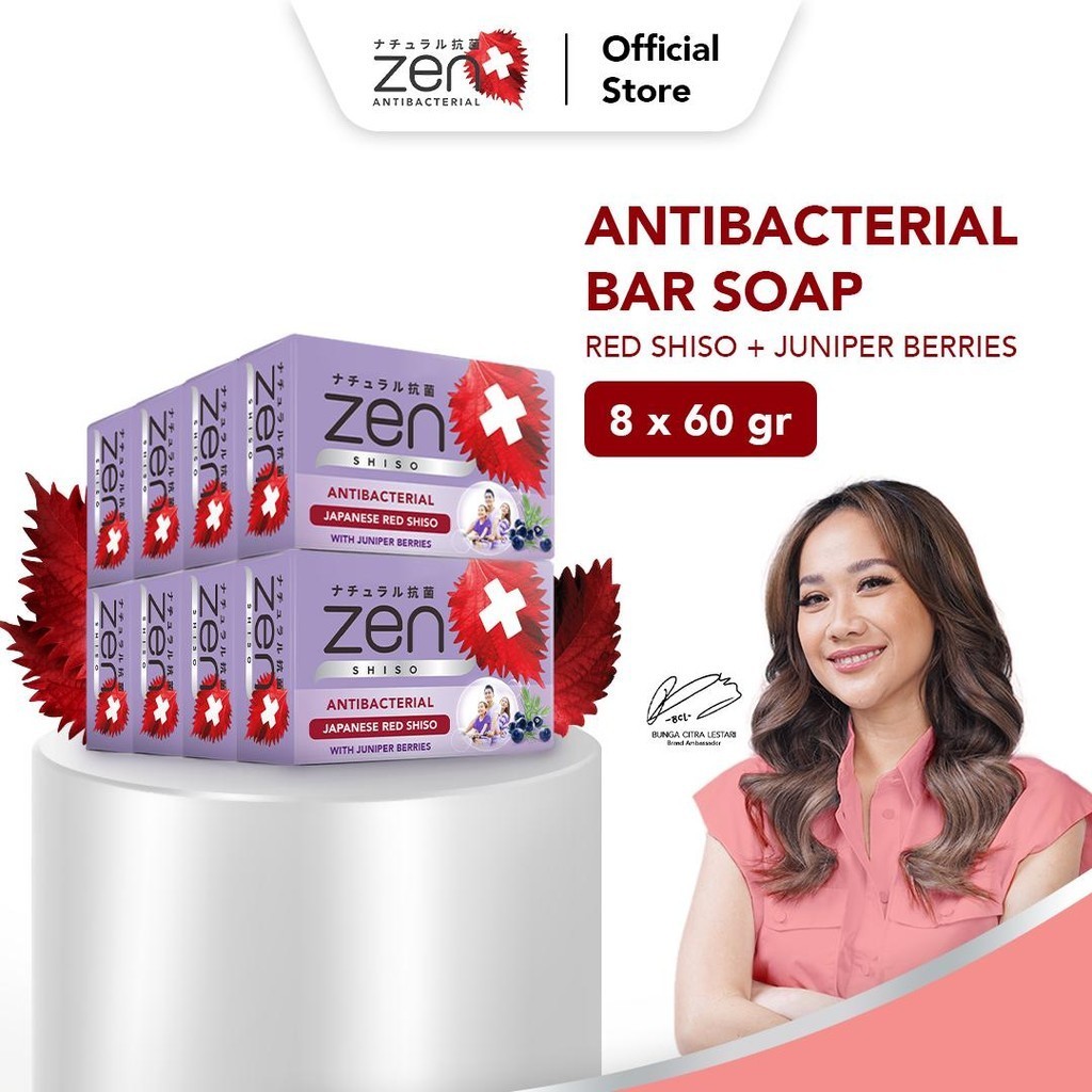 Jual Zen Antibacterial Bar Soap Juniper Berries 60gr 2pack (isi 8 pcs ...