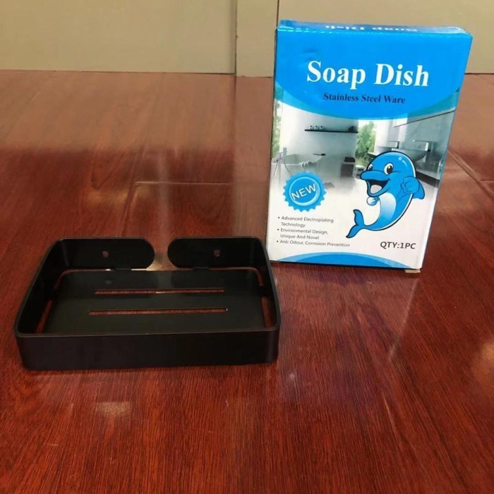 Jual Rak sabun stainless hitam / tempat sabun batangan / Rak serba guna ...