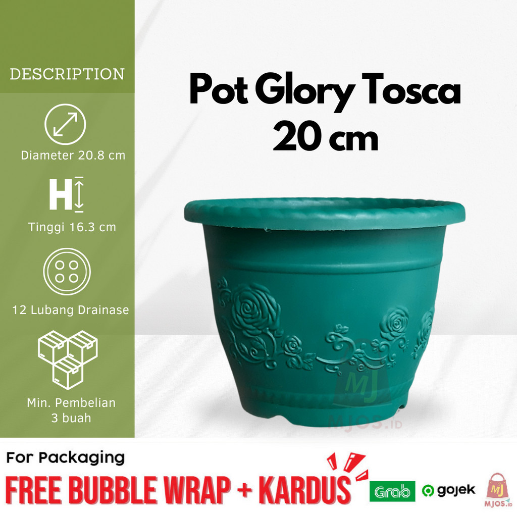 Jual Pot bunga tanaman hias plastik glory estetik motif bunga tebal dan ...