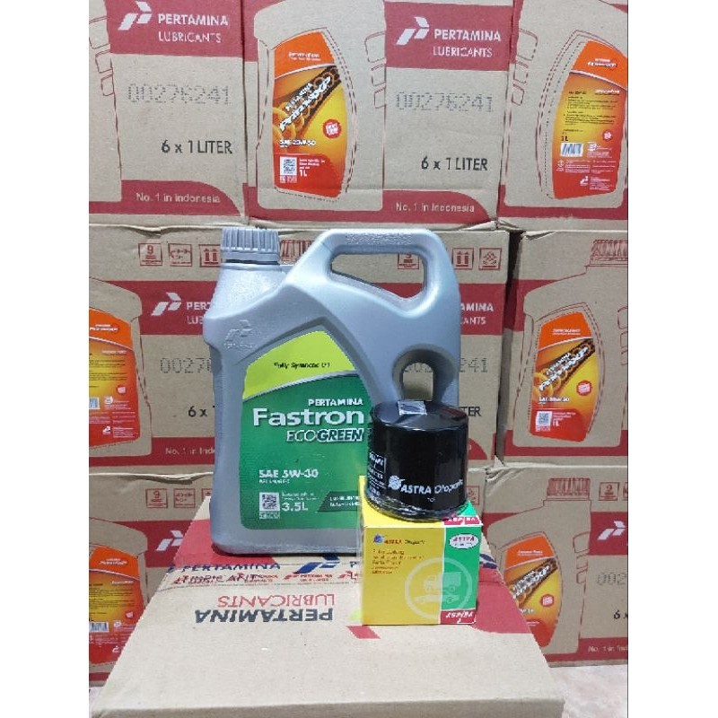 Jual Paket Ganti Oli Fastron Eco Green SAE 5W-30 3.5 L dan Filter ...