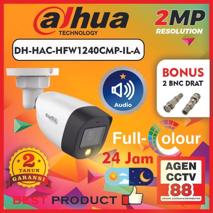 Jual Cctv Dahua 2Mp Dh-Hac-Hfw1240Cmp-Il-A Full Color Colorvu Mic Audio ...