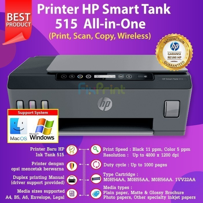 Jual Printer Hp Ink Tank 115 315 415 Smart Tank 210 500 515 Print Scan ...