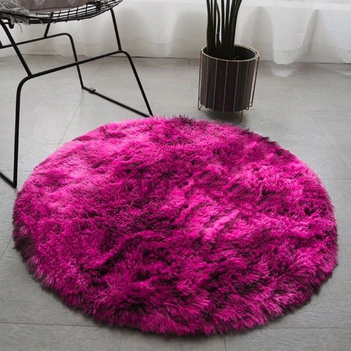 Jual Karpet Bulat Ombre Warna Diamater 100Cm/Karpet Bulu Lantai Bulat ...