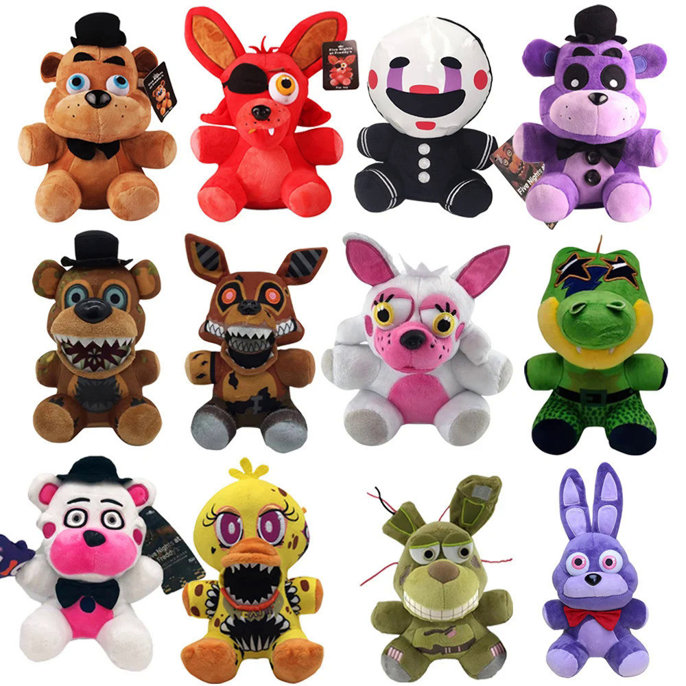 Jual 18cm FNAF Toy Freddy Fazbear Toys Golden Bear Nightmare Foxy ...