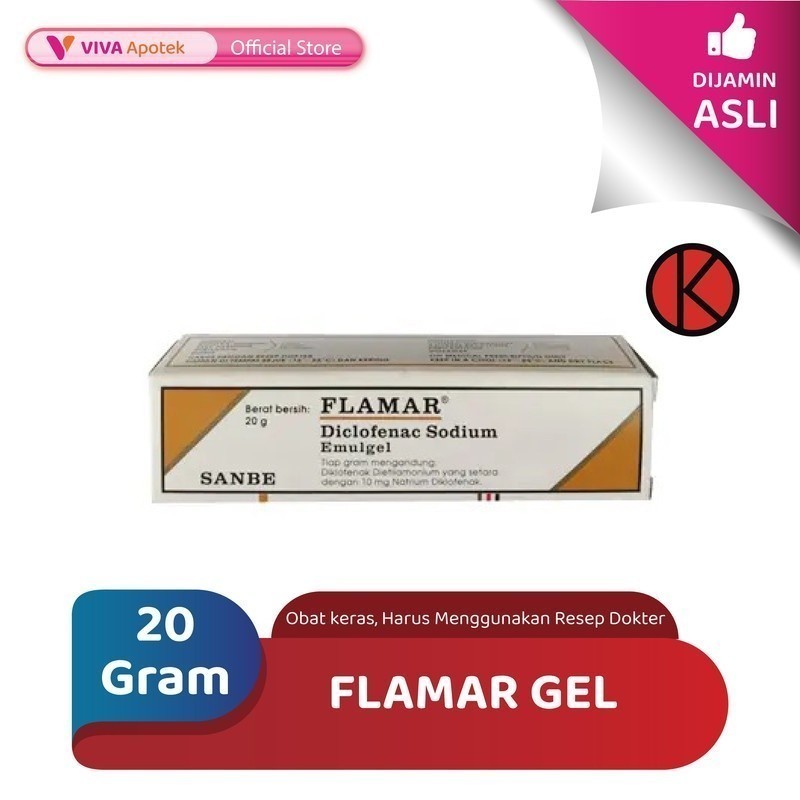 Jual Flamar Gel / Diclofenac Na 10 mg / Nyeri / Persendian (20 Gram ...