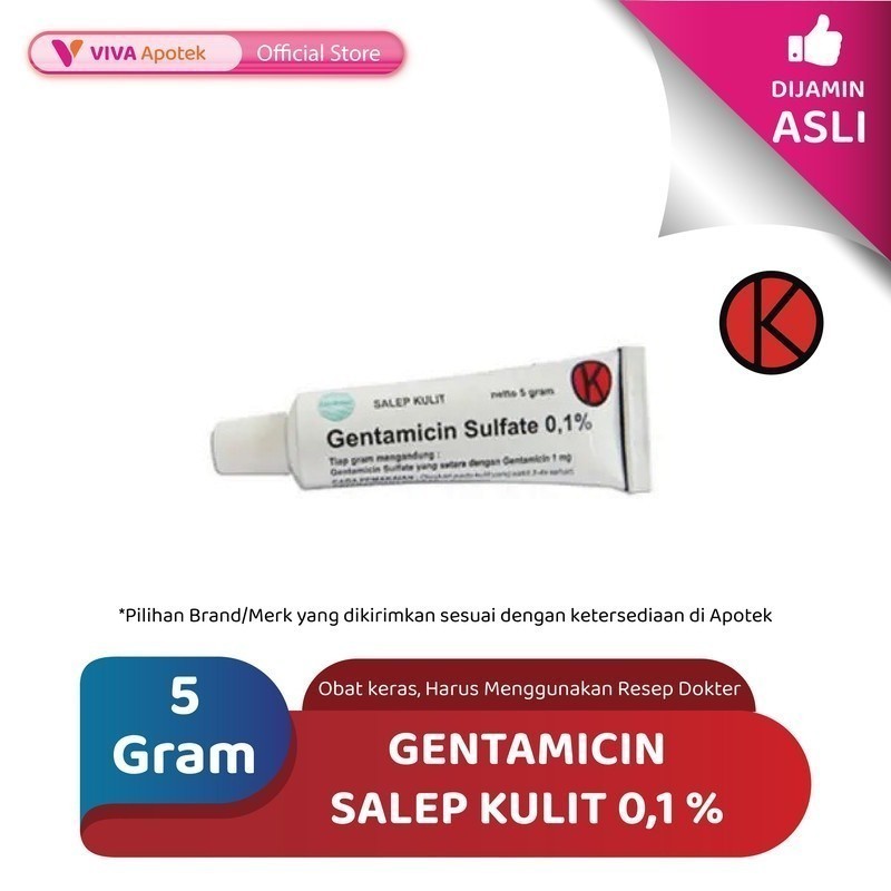 Jual Gentamicin Salep Kulit 0,1 % / Infeksi Kulit (5 Gram) | Shopee ...