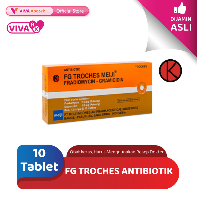 Jual FG Troches Antibiotik untuk Radang Tenggorokan (10 Tablet ...
