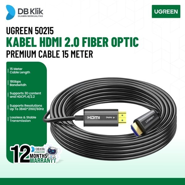 Jual Kabel Hdmi UGreen 4K Hdmi Fiber Optical 15M (50215) | Shopee Indonesia