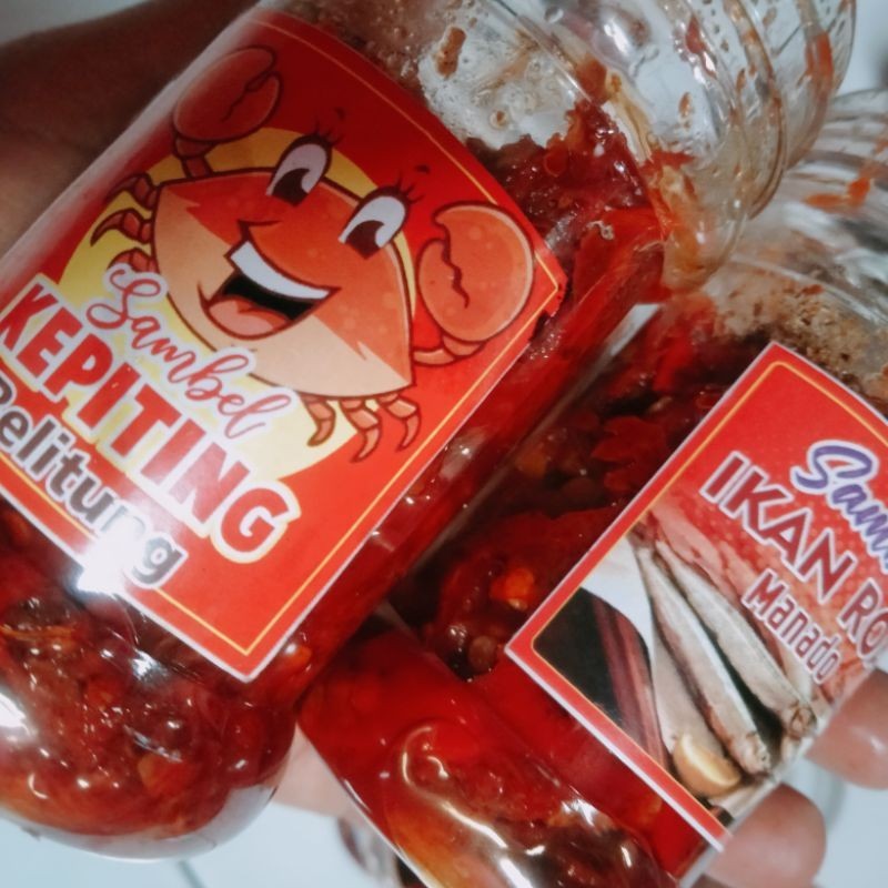 Jual sambal daging kepiting kemasan botol 150 ml | Shopee Indonesia