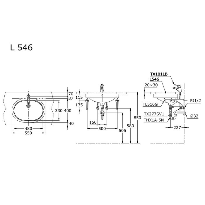 Jual Wastafel Toto L546 (Body Only) Under Counter | Shopee Indonesia