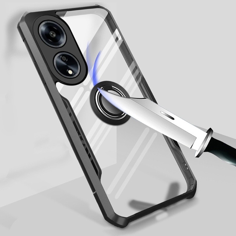 Jual Casing Oppo Reno 11F 5G Silikon Xundd Beatle Bening Clear Ring Standing Soft Case Handphone ...