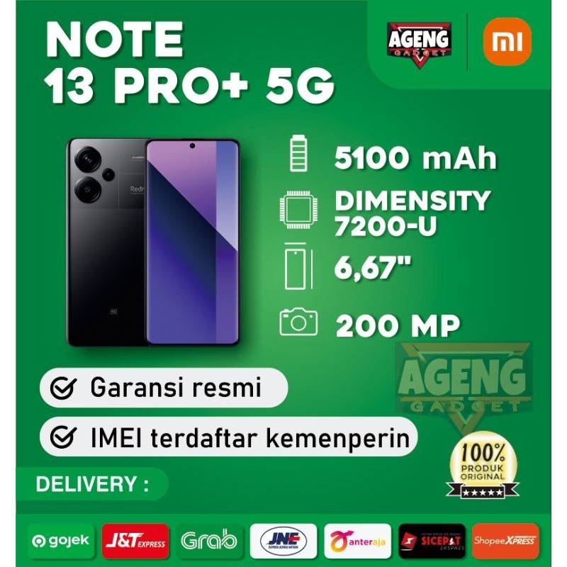 Jual Redmi Note 13 Pro+ 5G 12/512 Garansi Resmi 100% Original | Shopee ...