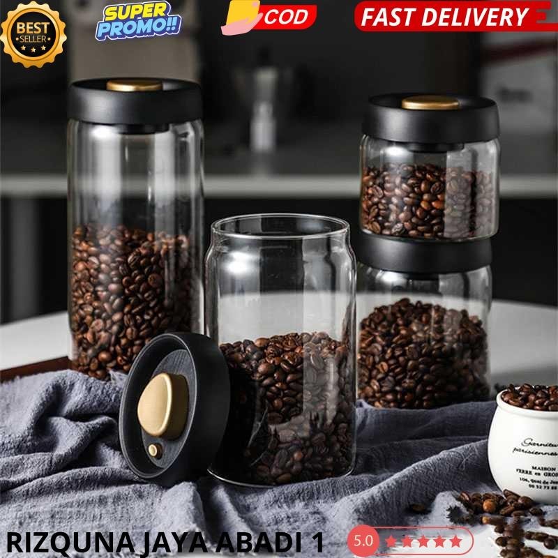 Jual One Two Cups Toples Kaca Biji Kopi Coffee Beans Vacuum Sealed Lid 1800ml- SE41 | Shopee ...