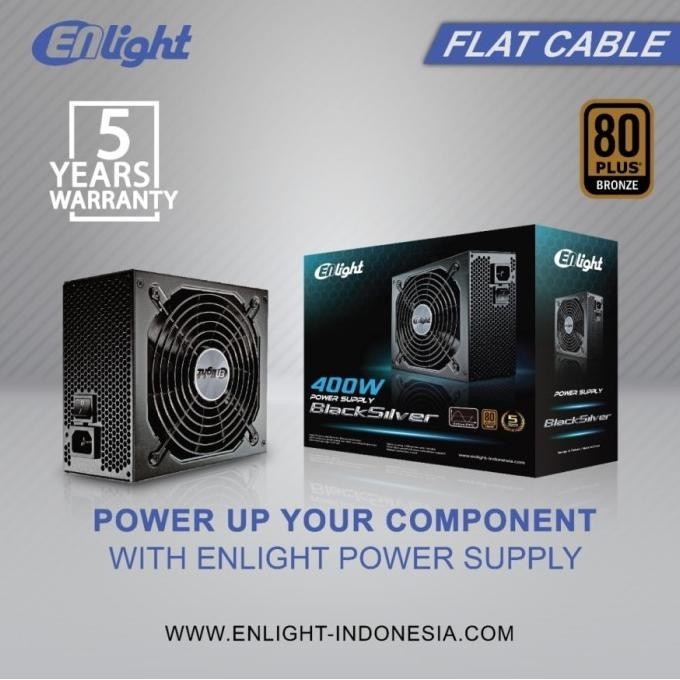 Jual POWER SUPPLY ENLIGHT 400W BLACK SILVER | PSU ENLIGHT 400WATT ...