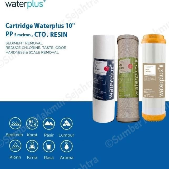 Jual Berkualitas| Paket Cartridge Filter Air Waterplus 10" PP CTO Resin | Shopee Indonesia